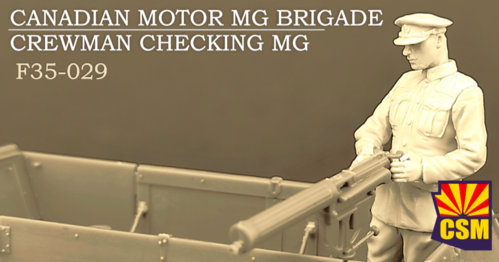 Copper State Models F35-029 Canadian Motor MG Brigade Crewman Checking MG