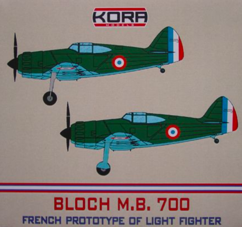 Kora Models 72222 Bloch MB.700C.1 - Prototype of French light fighter
