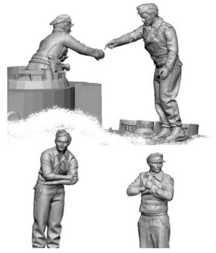 Glowel Miniatures 48002 German Tank Crew 'Cigarette Break' (4 Figures, 3D Printed)
