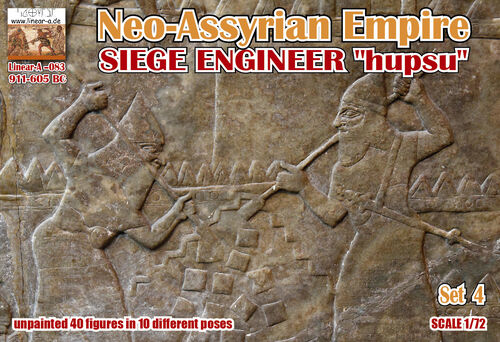 Linear-A 083 Neo-Assyrian Empire Infantry - Siege Engineer 3D-Printed (40 figures)