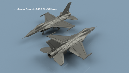 L'Arsenal 2.0 3D700334 General Dynamics F-16 C BIock 30 Falcon - 3D printing (5 pcs)