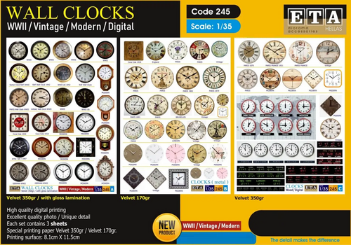 ETA DIORAMA ACCESSORIES 245 Clocks