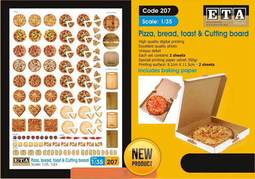 ETA DIORAMA ACCESSORIES 207 Pizza, bread, toast & Cutting board