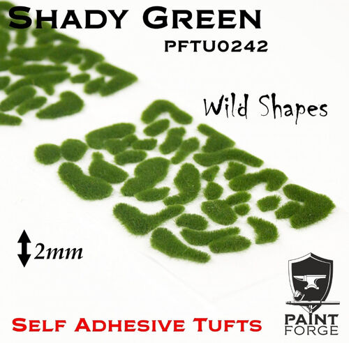 Paint Forge PFTU0242 Shady Green Wild Shapes 2 mm - Self Adhesive Tufts