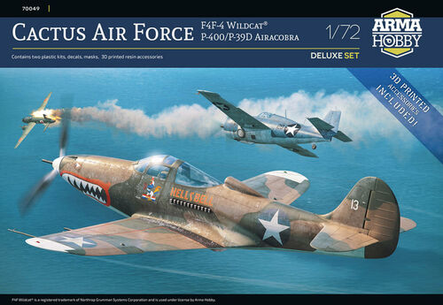 Arma Hobby 70049 Cactus Air Force - F4F-4 Wildcat and P-400/P-39D Airacobra over Guadalcanal - Deluxe Set