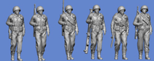 Germania-Figuren 72-WW2-232 US infantrymen Marching soldiers