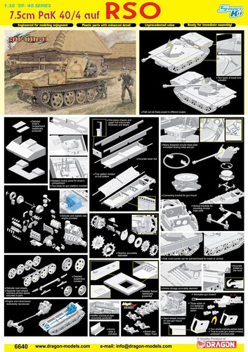Dragon 6640 German IIWW anti-tank gun 7.5cm Pak 40/4 auf RSO