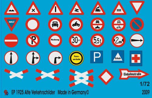 Peddinghaus-Decals 1925 Old German Traffic Signs