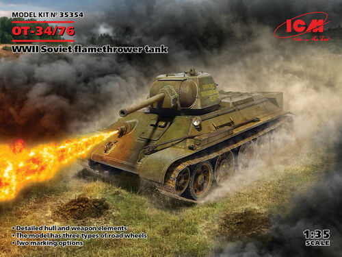 ICM 35354 ОТ-34/76 WWII Soviet flamethrower tank
