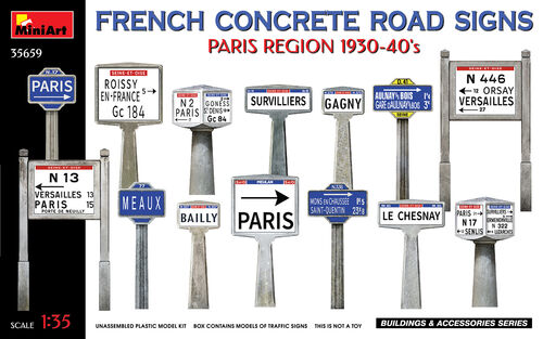 MiniArt 35659 French Concrete Road Signs Paris Region 1930-40's