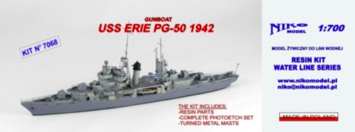 NIKO MODEL 7068 USS Erie (PG-50) Gunboat 1942