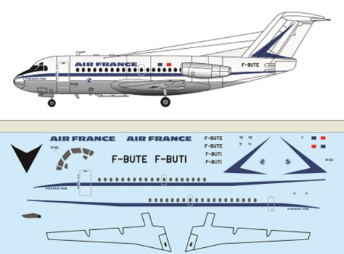 F-RSIN P4086 Fokker 28-1000 - Air France