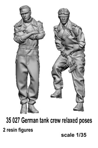 Glowel Miniatures 35027 German Tank Crew Relaxed Poses (2 Figures, Resin)
