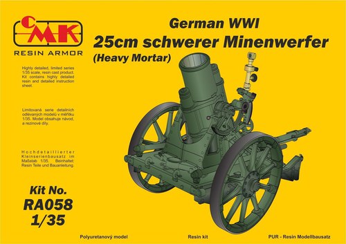 CMK RA058 German WWI 25cm schwerer Minenwerfer. Heavy Mortar All Resin kit