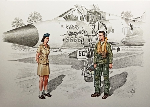 CMK F72387 IAF Mirage IIICJ Pilot And Female Ground Crew