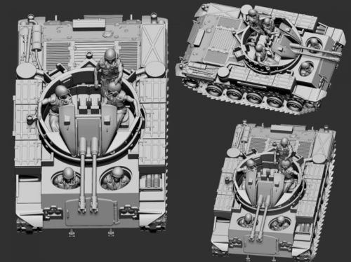 Germania-Figuren 72-CW-2027 US Army Crew M42 Duster