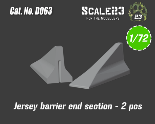 Scale23 72-D063 Jersey barrier ending section - 2 pcs