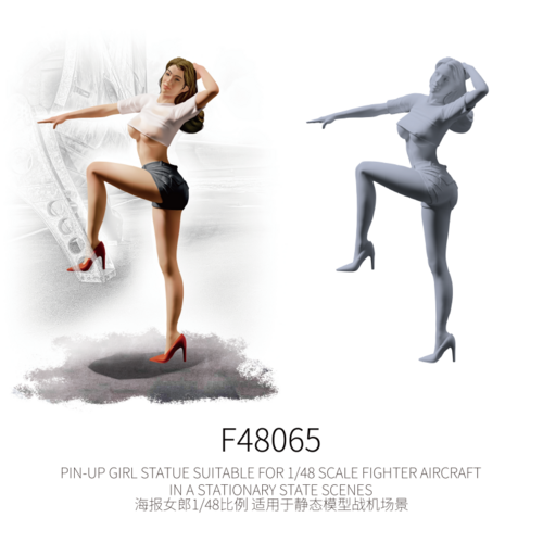 Galaxy-Model F48065 Pin-Up Girl Statue Suitable For 1/48 Scale Fighter Aircraft In A Stationary State Scenes No. 9