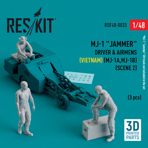 RES/KIT F48-0033 MJ-1 'Jammer' Driver And Airmens (Vietnam) (MJ-1A, MJ-1B) (Scene 2) (3pcs) (3D Printed)