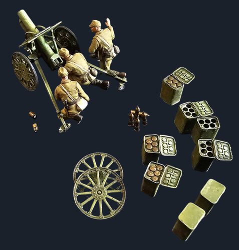 White Stork Miniatures M72001 Military Japanese Type 92 Light Howitzer With Crew