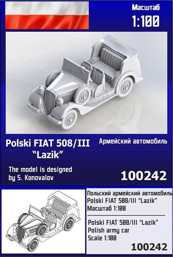 Zebrano 100242 Polski Fiat 508/III Lazik - Polish Army Car