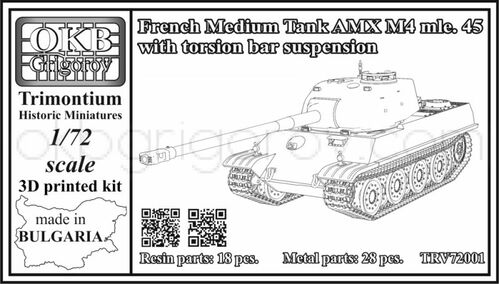 OKB Grigorov TRV72001 French Medium Tank AMX M4 mle. 45 With Torsion Bar Suspension