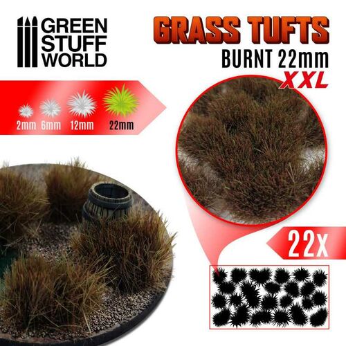 Green Stuff World 11453 Grass tufts 22mm XXL - Burnt