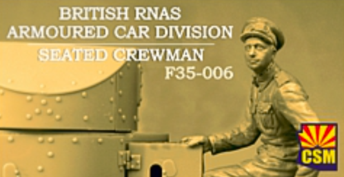 Copper State Models F35-006 British RNAS Armoured Car Division Seated Crewman
