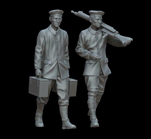 White Stork Miniatures F72039 German soldiers with MG 08/15