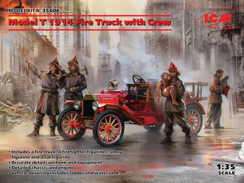 ICM 35606 Model T 1914 Fire Truck with Crew