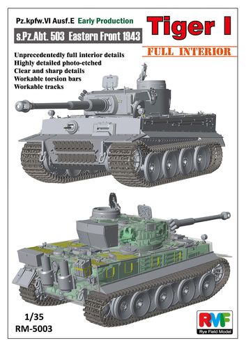 Rye Field Model RM-5003 Pz.Kpfw.VI Ausf.E Tiger I w/Full Interior s.Pz.Abt.503 Eastern Front 1943