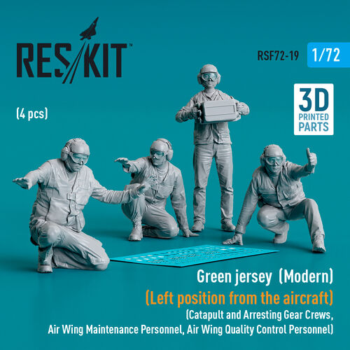 RES/KIT F72-0019 Green Jersey (Modern) (Left Position From The Aircraft) (Catapult And Arresting Gear Crews, Air Wing Maintenance Personnel, Air Wing Quality Control Personnel) (4pcs) (3D Printed)