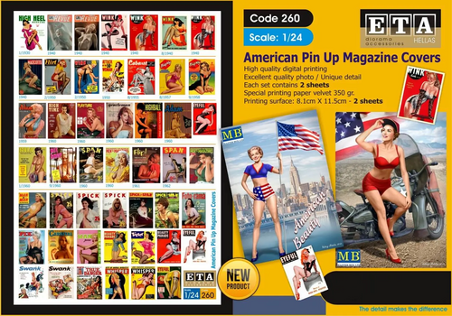 ETA DIORAMA ACCESSORIES 260 American Pin Up Magazine Covers