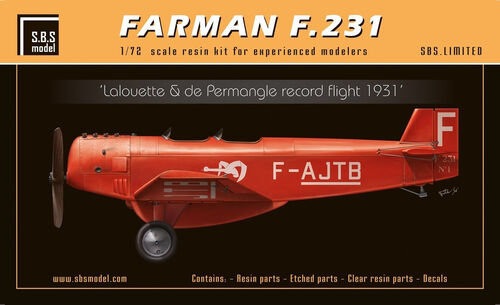 SBS Model 703X Farman F.231 Lalouette & de Permangle Record Flight (1931)