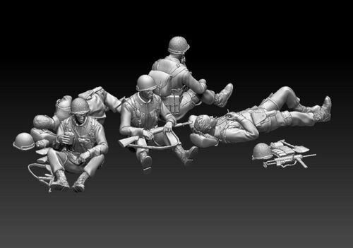 Peddinghaus-Decals 48207 US WWII Soldiers Resting (5 Figures)