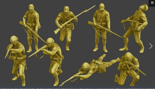 Peddinghaus-Decals 72F046 Japanese Infantry No. 2 Attacking (8 Figures)