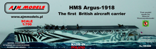 AJM Models 700-038 HMS Argus - 1918 lotniskowiec