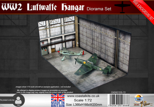 Coastal kits S921DS-72 WW2 Luftwaffe Hangar Diorama Set