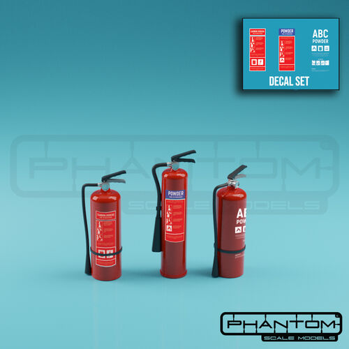 Phantom Scale Models 2023-07-L32 Fire Extinguisher 10 kg x 3 pcs (3 types in set)