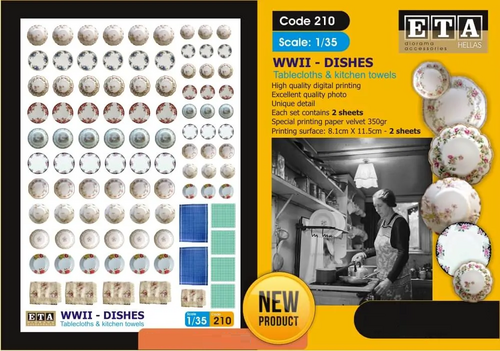 ETA DIORAMA ACCESSORIES 210 Dishes WWII