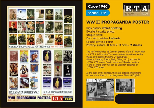 ETA DIORAMA ACCESSORIES 1946 Propaganda WWII Posters