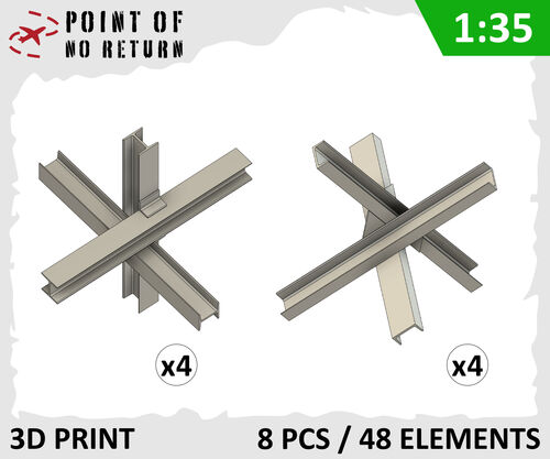 Point Of No Return 35-22014 Anti-tank Steel Barriers Check Hedehogs Type 1