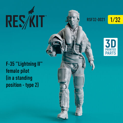 DISCONTINUED RES/KIT F32-0021 F-35 'Lightning II' Female Pilot (In A Standing Position - Type 2)