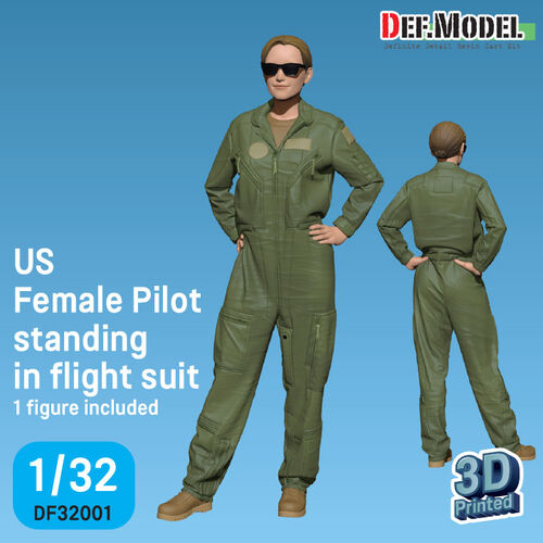 DEF Model DF32001 US Female Pilot Standing In Flight Suit (1 Fig.)