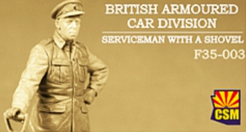 Copper State Models F35-003 British Armoured Car Division Serviceman With A Shovel