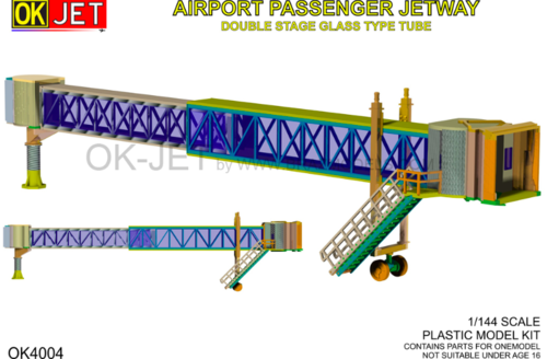 Bra.Z Models OK4004 Airport Terminal Passenger Loading Jetway Double Stage Tube Glass Style