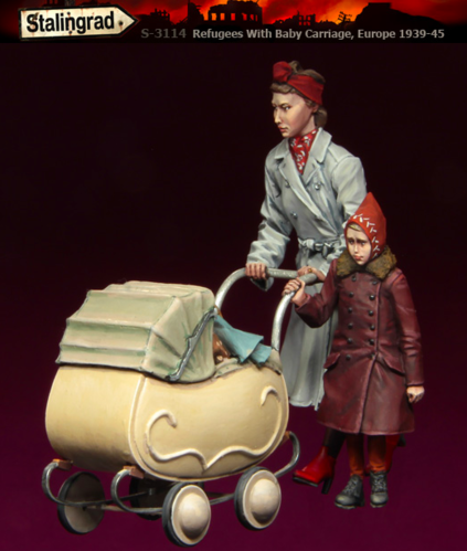 Stalingrad 3114 Refugees With Baby Carriage