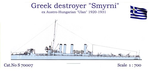 Choroszy Modelbud S70007 Greek destroyer "Smyrni" ex Austro-Hungarian "Ulan" 1920-1931