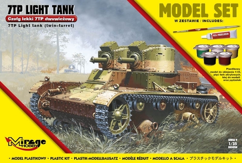 Mirage-Hobby 835094 7TP Polski Lekki Czołg [Dwuwieżowy](MODEL SET)