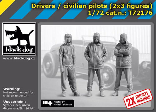 Black Dog T72176 Drivers / Civilian Pilots (2 x 3 Figures)